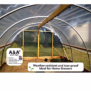 A&A Green Store Greenhouse Plastic Film Clear Polyethylene Cover UV Resistant 12 ft Wide x 28 ft Long