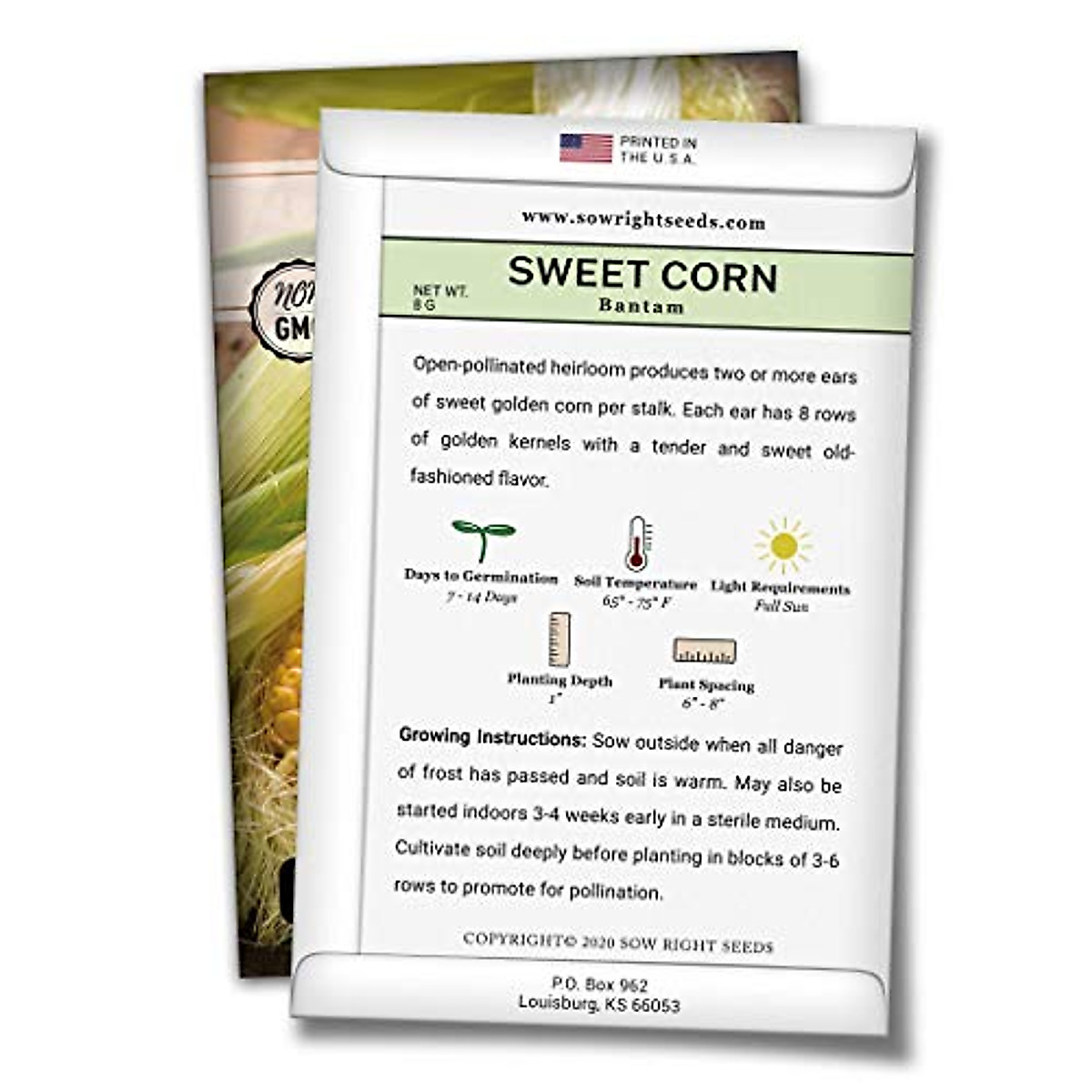Sow Right Seeds - 3 Sisters Seed Collection for Planting - Packets of Bantam Sweet Corn, Kentucky Wonder Pole Bean, and Waltham Butternut Squash. Non-GMO Heirloom Seeds to Plant Home Vegetable Garden