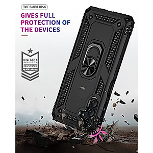 Anvzle for Samsung Galaxy A04 Case with [2 Pack] Tempered Glass Screen Protector, Galaxy A04S Case Dual Layer Protective Heavy Duty [Military-Grade] Full-Body Shockproof Phone Cover (Black)