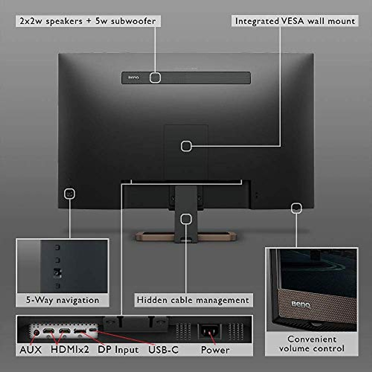 BenQ EW3280U 32 inch 4K Montior | IPS | Entertainment with HDMI connectivity HDR Eye-Care Integrated Speakers and Custom Audio Modes (Renewed)