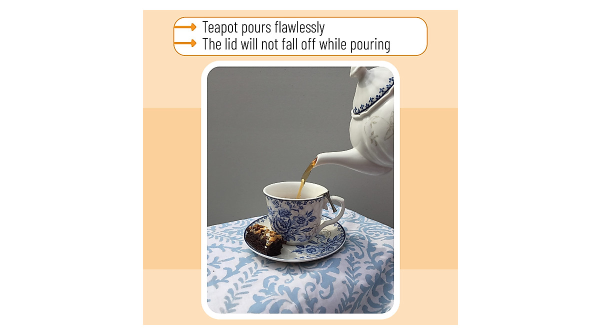 Elegant Blue Dream Tea Set - 11 Piece Porcelain Collection