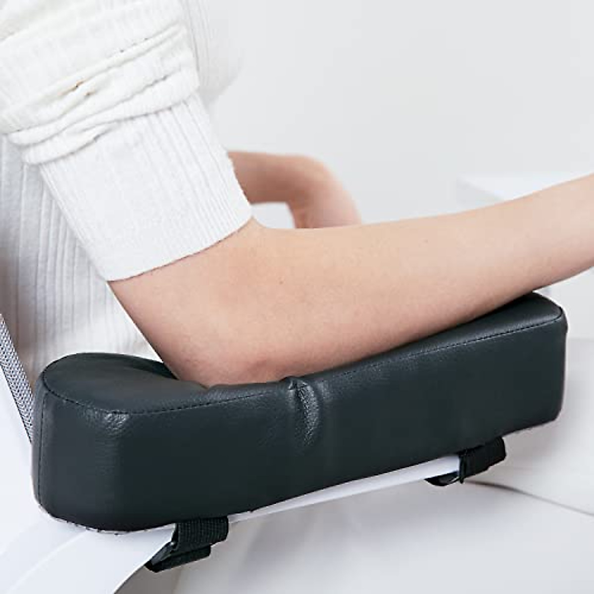 Foamula Office Chair Armrest Pads, Gaming Chair Arm Pads, Extra Thick Cushions Elbow Pillow, Memory Foam Desk Chair Arm Pads for Pressure Relief, 2-Piece Set of Chair (Black)