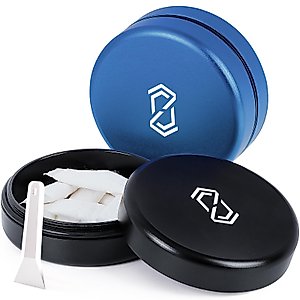 OZCHIN Metal Can for ZYN for Snus - 2 Cans - Portable Airtight Aluminum Odorless Container Odor Proof Screw-Top Lid Lock Smell Proof Multipurpose Storage Container for Spices, Coffee & Teas