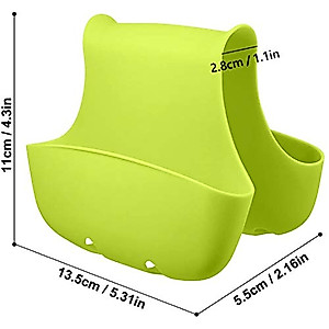 Ulalaza 3Pcs Saddle Sink Caddy Kitchen Sponge Holder Soap Drain Rack Hanging Basket Storage Organizer