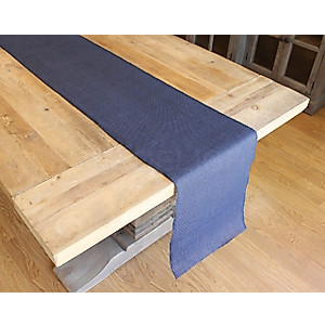 CleverDelights 14" Navy Burlap Roll - Finished Edges - 10 Yards - Jute Burlap Fabric