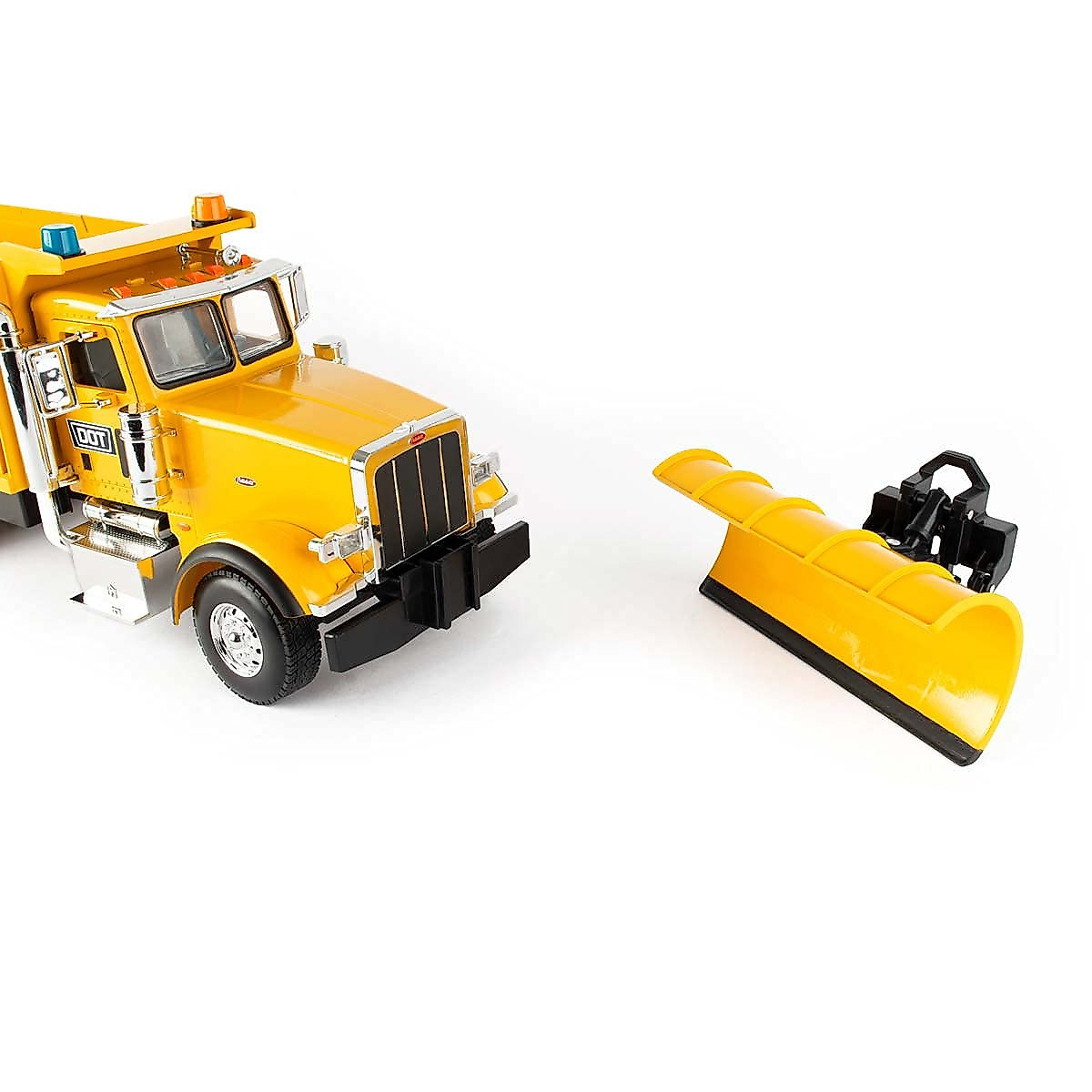 TOMY ERTL Big Farm 1:16 Scale Peterbilt Snow Plow Truck with Dump Box Toy for Kids, Yellow, 3 Years and Up