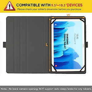 Pudazvi Universal 9.5"-10.5" Inch Tablet Case,360 Degree Rotatable Kickstand Multiple Viewing Stand Case Cover for 9.6" 10" 10.1" 10.5" and All 9.5-10.5 Inch Touchscreen Tablet,Marble Purple