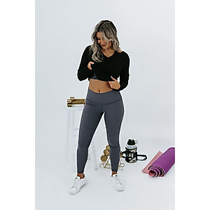 High Waisted Leggings for Women No See-Through-Soft Athletic Tummy Control Black Pants for Running Yoga Workout(3 Pack Black Grey Black Print,Small-Medium)