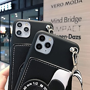 KeQili for Galaxy Note 10 Mickey Mouse Case,3D Cute Cartoon Mouse Ears Card Holder Wallet Women Girls Protective Phone Case Cover with Lanyard for Samsung Galaxy Note 10,Black