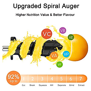 Generic Juicer Machines, Cold Press Juicer with 3 INCH Feed Chute, High Juice Yield, Whole Fruit Juicing Masticating Juicer for Nutrient Fruit and Vegetables, Pure Juice, Blue, ZM1513