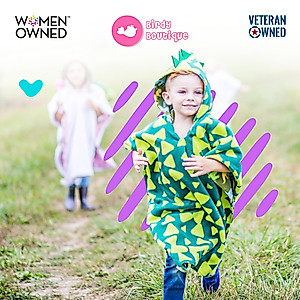 Birdy Boutique Car Seat Poncho for Kids – Safe to Use Over Seat Belts – Reversible Warm and Cozy Blanket – Easy on Easy Off and Doesn’t Impact Car Seat Performance – Green Dinosaur – One Size