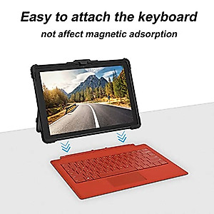 MOSISO Case Compatible with Surface Pro 7 Plus/Pro 7/Pro 6/Pro 5/Pro 2017/Pro 4/Pro LTE, Heavy Duty Rugged Hard Shell Cover with Shoulder Strap & Hand Strap Compatible with Type Cover Keyboard, Black