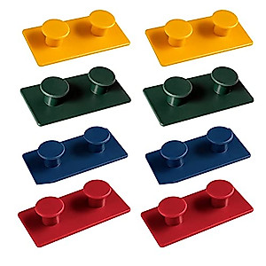 Morobor Multi-Color Paste Hook, 8pcs Strong Decorative Hangers, Adhesive Wall Hooks for Hanging, Colorful Plastic Hooks for Backpack, Towel, Key, Coat, Adorable Hooks for Kids Room