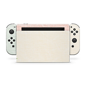 Tacky Design Retro Pastel Skin Compatible with Nintendo Switch Skin Wrap Cover, Fabric Texture Color Blocking for Nintendo Switch Stickers, Premium Vinyl 3M Full Wrap Decal.