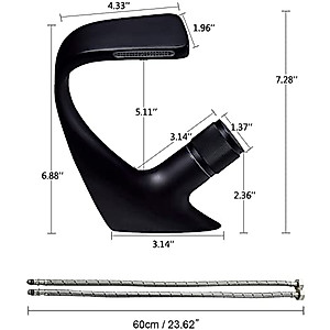 DITOSH Bathroom Sink Waterfall Faucet, Modern Waterfall Bathroom Faucet Single Hole Vanity Sink Faucet Single Handle Hot and Cold Basin Mixer Tap with 2 Hoses (Matte Black)