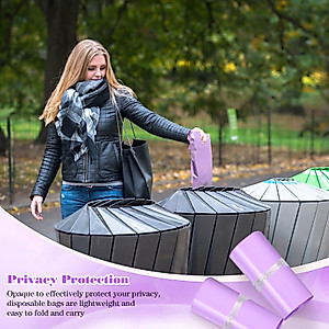 Fulmoon 300Pcs Sanitary Napkin Disposal Bags Feminine Hygiene Disposal Bags Tampon Disposal Bags Self Sealing Seals Women Sanitary Disposal Bags for Disposal Sanitary Napkins Tampons Pads (Purple)