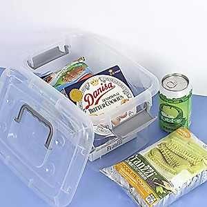 Joyeen Plastic Storage Bins, Stackable Clear Storage Boxes Set of 6