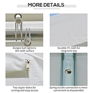 Outsunny 10' x 20' Heavy Duty Party Tent & Carport with Removable Sidewalls and Double Doors, Large Canopy Tent, Sun Shade Shelter, for Parties, Wedding, Outdoor Events, BBQ, White