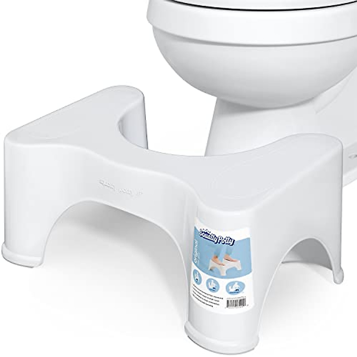 Squatty Potty The Original Bathroom Toilet Stool Height, White, 9 Inch (Pack of 2)