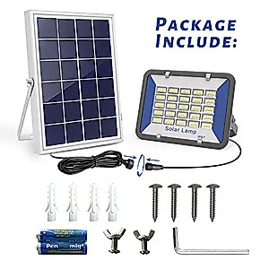 Lmhaichao Solar Flood Lights, 75 LEDs 6500K Dusk to Dawn with Remote Control Solar Flood Lights Outdoor, IP67 Waterproof Solar Power Fflood Lights for Yard, Garden, Shed, Barn, Garage