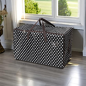 Yopay 3 Pack Extra Large Moving Bags, Heavy Duty Packing Tote Bags for Moving, Waterproof Strong Handle Zipper Clothes Storage Containers Bins for Camping and Travel, 28" L X 14" H X 16" D