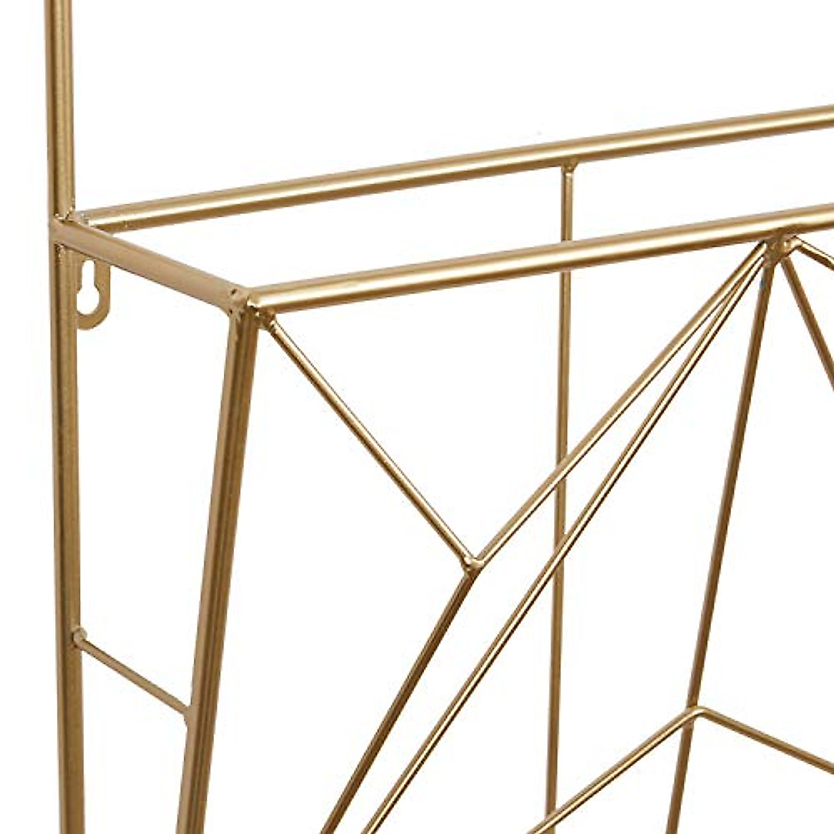 Deco 79 Rustic Metal Rectangle Wall Shelf, Set of 2 15", 30"H, Gold