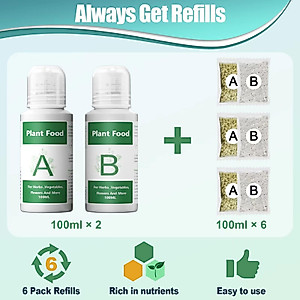 Hydroponics Nutrients (800ml in Total), Plant Food A & B Hydroponics Supplies, Indoor Plant Fertilizer for Hydroponics Growing System, Growing System Accessories for Vegetables Fruits Flowers Thrive