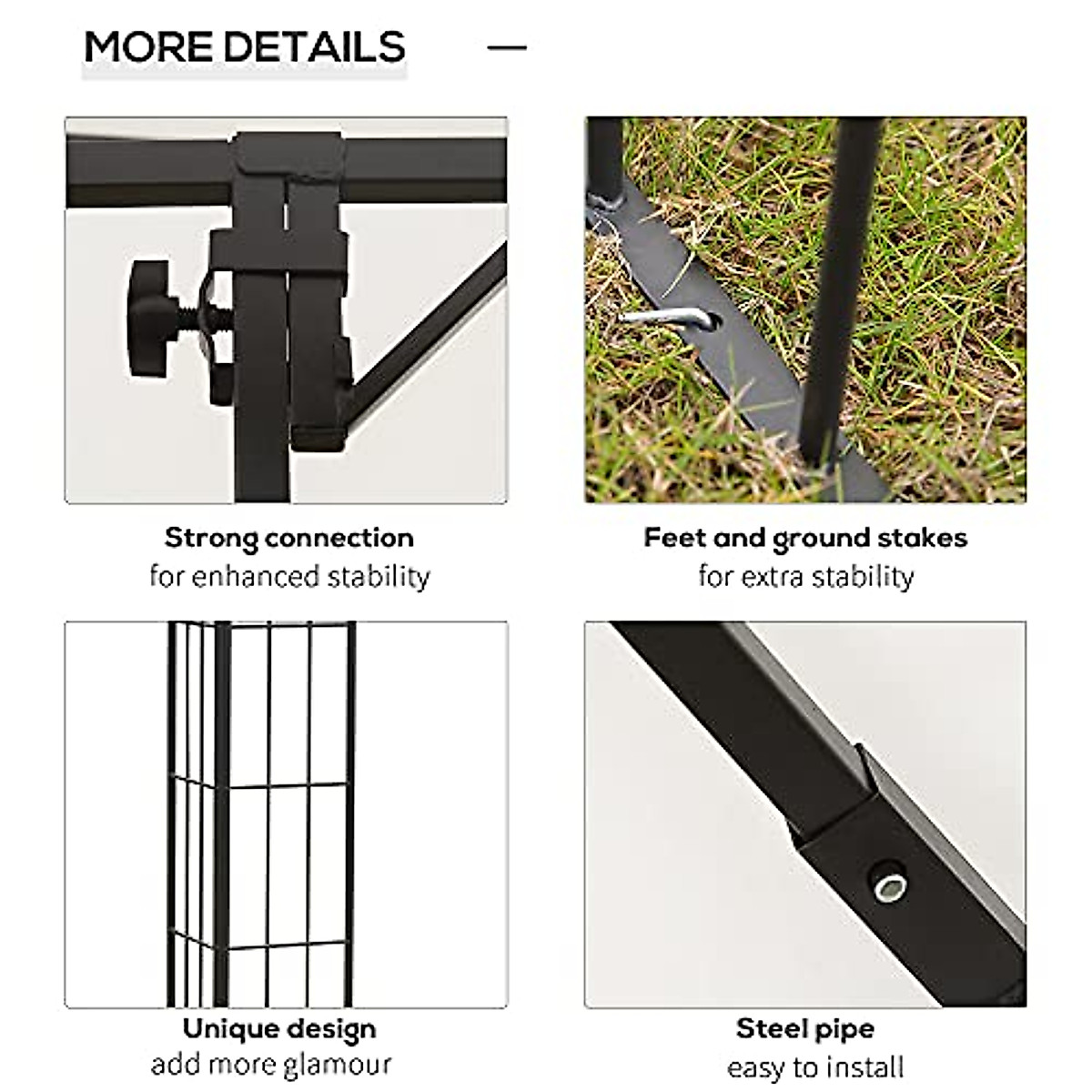 Outsunny 10' x 10' Patio Gazebo, Double Roof Outdoor Gazebo Canopy Shade Shelter with Metal Corner Frame Screen Wall, for Garden, Lawn, Backyard and Deck