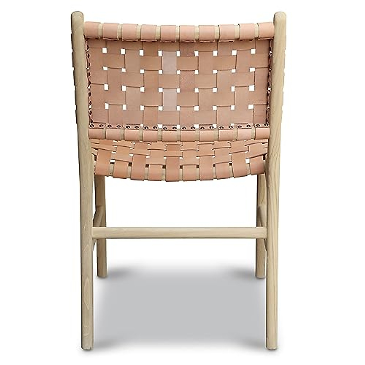 POLY & BARK Banda Teak & Leather Dining Chair, Russet Natural