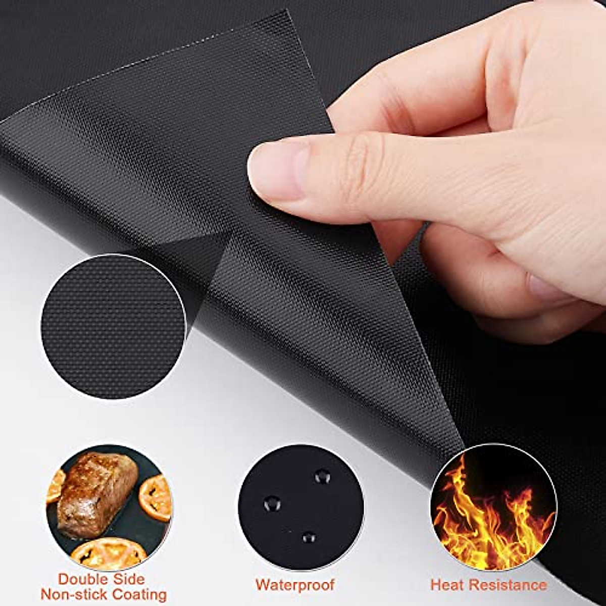IMAGE Wooded BBQ Accessories and BBQ Grill Mat Set of 3