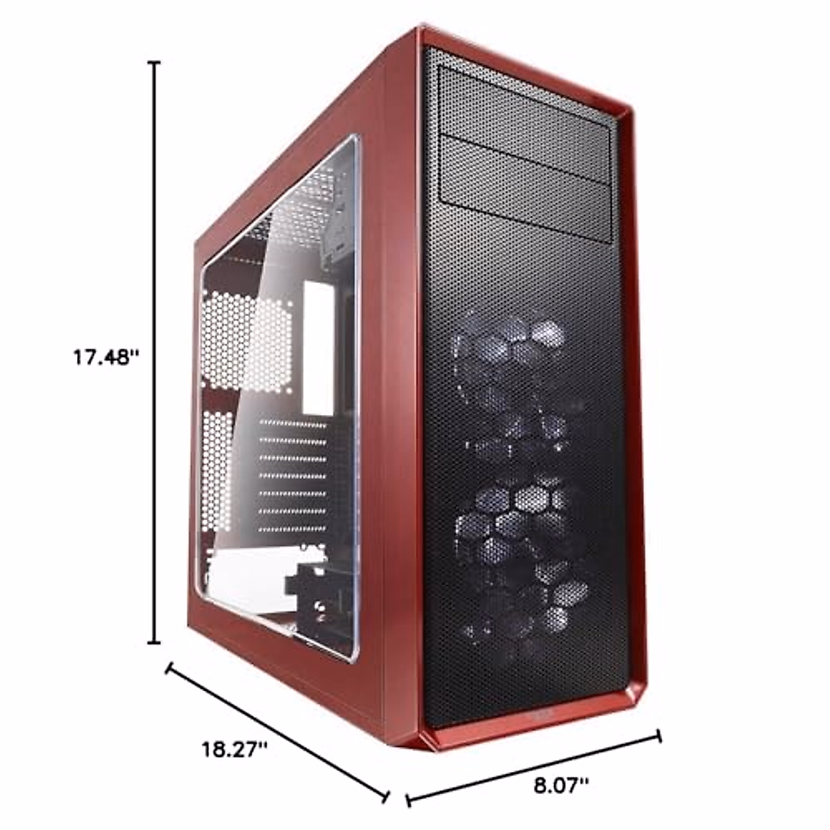 Fractal Design FD-CA-FOCUS-RD-W Focus G ATX Mid Tower Computer Case Mystic Red