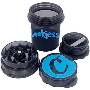 Grinder Herb Spice Grinder Hand-cranked Plastic Grinder with Handle 62mm Grinder Storage Tank 2 in 1（Black Blue）