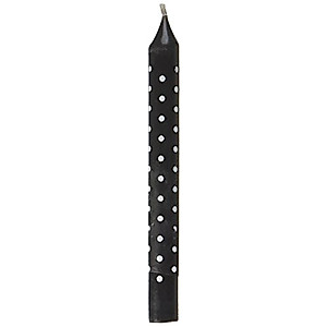 Wilton 12 Count Black and White Polka Dot Birthday Candle