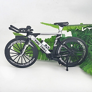 Ailejia Alloy Mini Finger Mountain Bikes Ornament Racing Mini Bicycle Toy Dirt Vehicles Model Decoration Crafts for Home (Black)