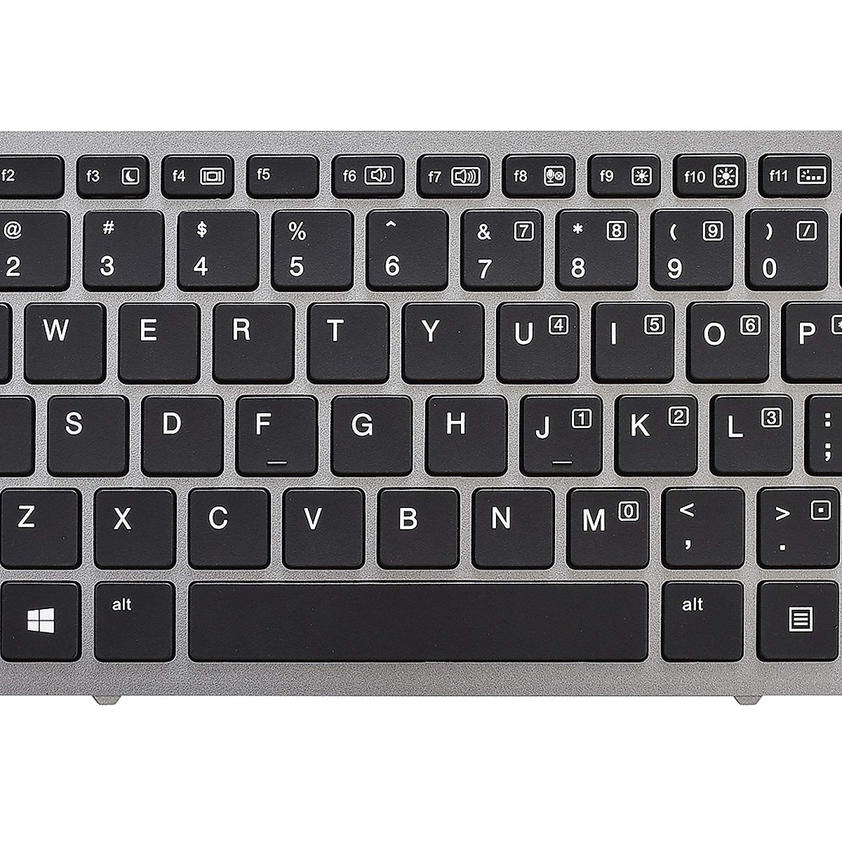 SUNMALL Laptop Keyboard Replacement with Backlit (Without Pointer) Compatible with HP EliteBook 840 G1 G2 / 850 G1 G2 / 745 G1 G2/HP ZBook 14 Series Laptop US Layout (with Silver Frame)