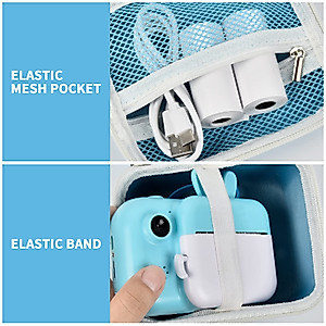 PAIYULE Kid Camera Case Compatible with Instant Camera for Kids Digital Video Cameras Storage Holder Bag for Girls Toddler Camera And Print Paper(Box Only) (Blue)