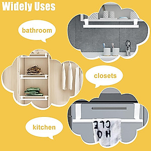 4 Pcs Cabinet Door Towel Bar, Dish Towel Rack for Cabinet, Stainless Steel Kitchen Towel Holder, Over The Door Hand Towel Hanger for Kitchen Bathroom Cupboard (White)