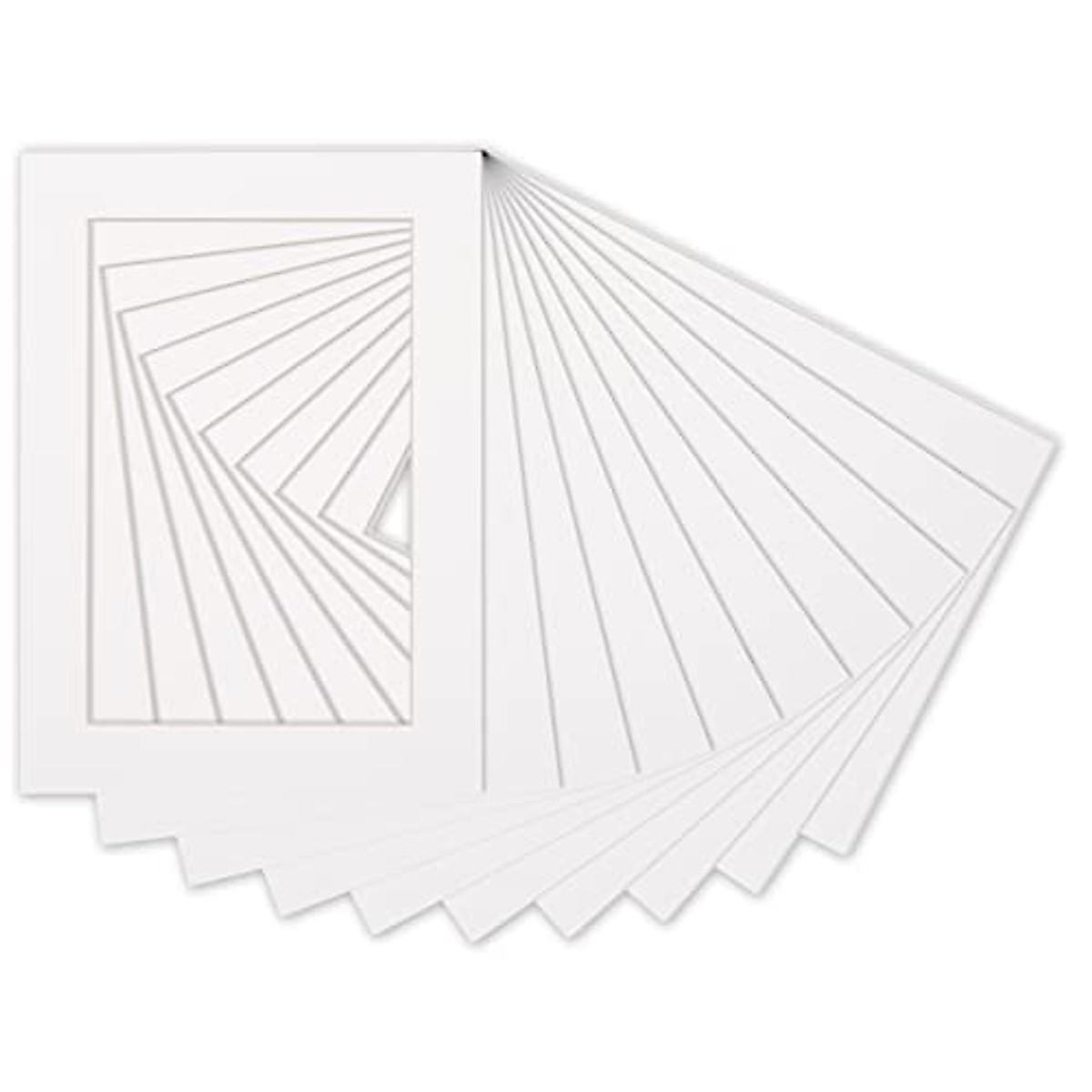 9x11 Mat Bevel Cut for 5.5x8.5 Photos - Acid Free White Precut Matboard - For Pictures, Photos, Framing - 4-ply Thickness