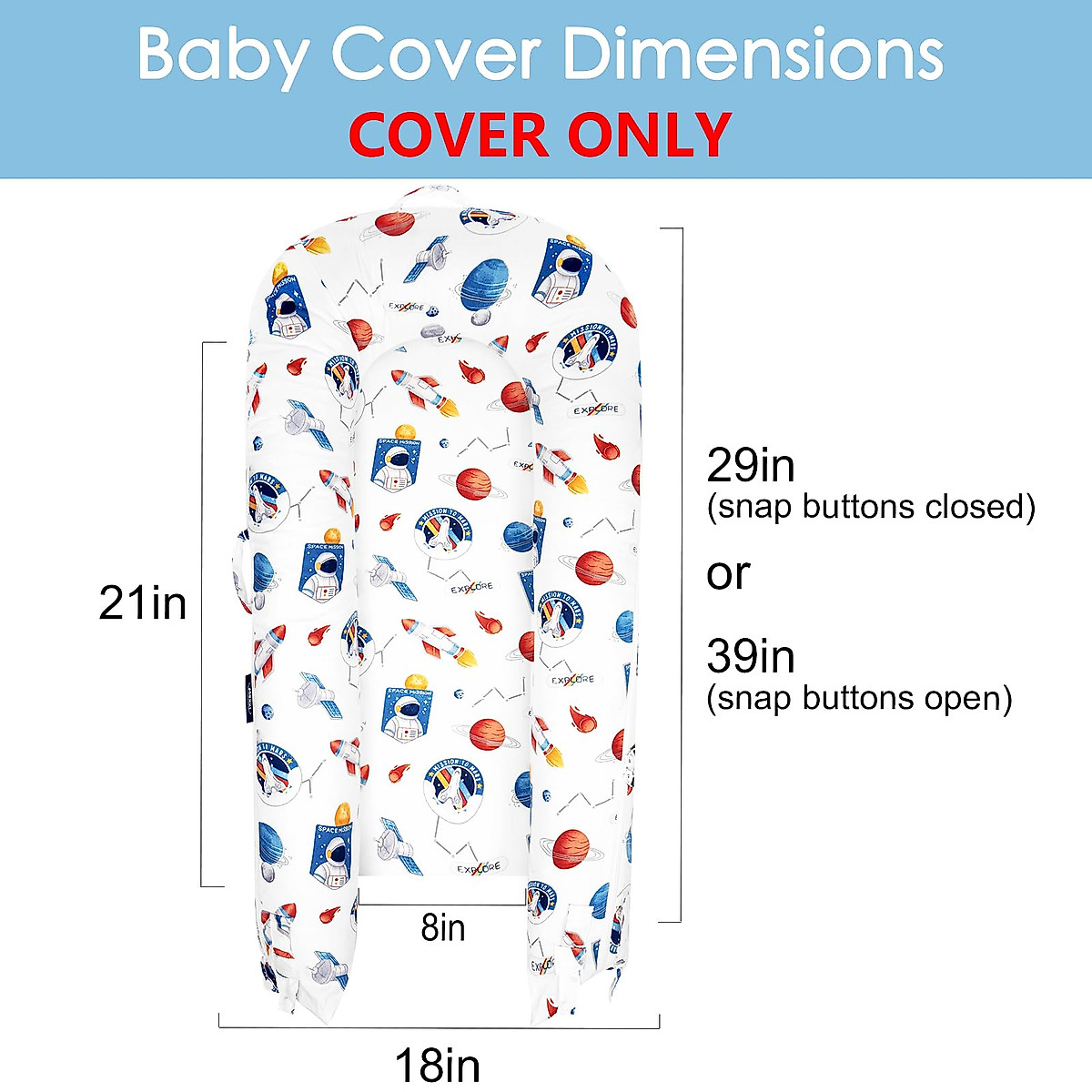Infant Lounger Baby Nest Replacement Cover | Hypoallergenic | Premium | [Fits Dockatot Deluxe+] (Cover Only) (Driver Dinos)