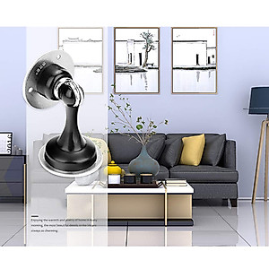 Door Stopper,Magnetic Door Stop,Stainless Steel Door Catch,Double-Sided Adhesive Tape No Need to Drill. Better Protection for Walls (Black)