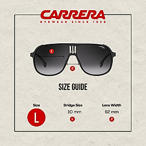 Carrera CA1007/s 0003/9O 62MM Matte Black/Dark Grey Gradient 62MM Rectangular Sunglasses for Men + BUNDLE with Designer iWear Eyewear Kit