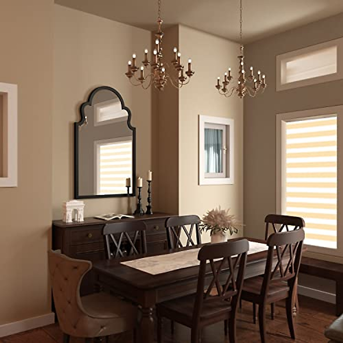 NXHOME Metal-Frame Accent Wall Mirror - Decorative Mirror Black Vanity Wall Mounted Mirror for Bathroom Living Room Bedroom 35.5×21.7