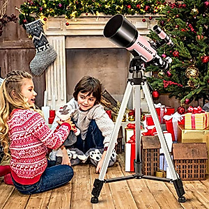 Telescope for Kids Girls Astronomy Beginners - 70mm Aperture and 400mm Focal Length Professional Refractor Telescope for Adults Great Christmas Astronomy Gift for Kids with Gift Package, Pink