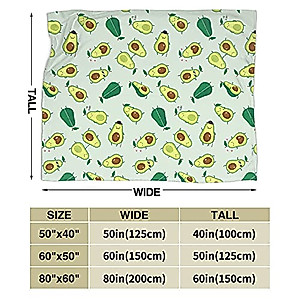 Gadimen Avocado Throw Blanket, Super Soft Lightweight Flannel Fleece Blankets for Bed Couch Sofa, All Season Warm Cozy Fuzzy Plush Microfiber Blanket for Hot Sleepers 50x40 inches