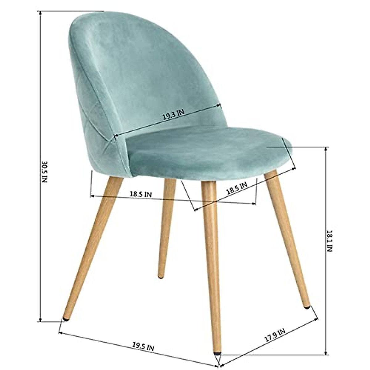 ExAchat A Set of 2/4/6 Velvet-Backed upholstered Dining Chairs with a Simple and Stylish Design, which can Perfectly Match Your Dining Room, Living Room or Bedroom. (6, Green)