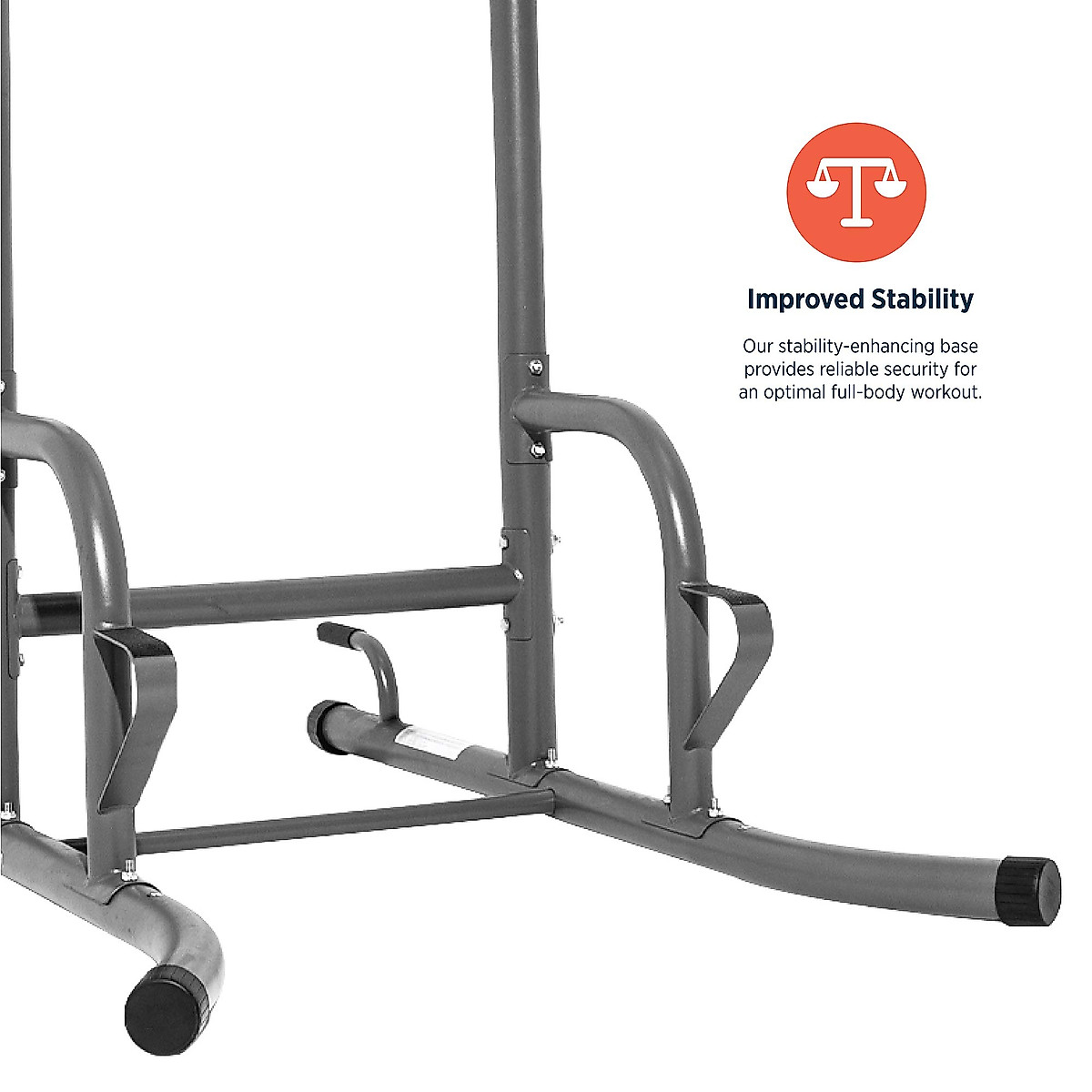 Retrospec Power Tower for Functional Fitness Home Gym Strength Trainer; Red Pads, (Model: 3431)