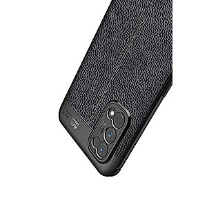 GUOQING for Oppo Realme 7 Pro Case,Shockproof High Impact Tough Rubber Rugged Hybrid Case Protective Anti-Shock Shatter-Resistant Mobile Phone CaseLeather Texture (Color : Black)