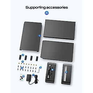 ENUSUNG Detachable Monitor Stand with USB 3.0/2.0 Ports Steel Dual Monitor Riser for Desk, Metal Computer Stand for Office, Desktop, Laptop, PC, iMac up to 32 Inches (Black)