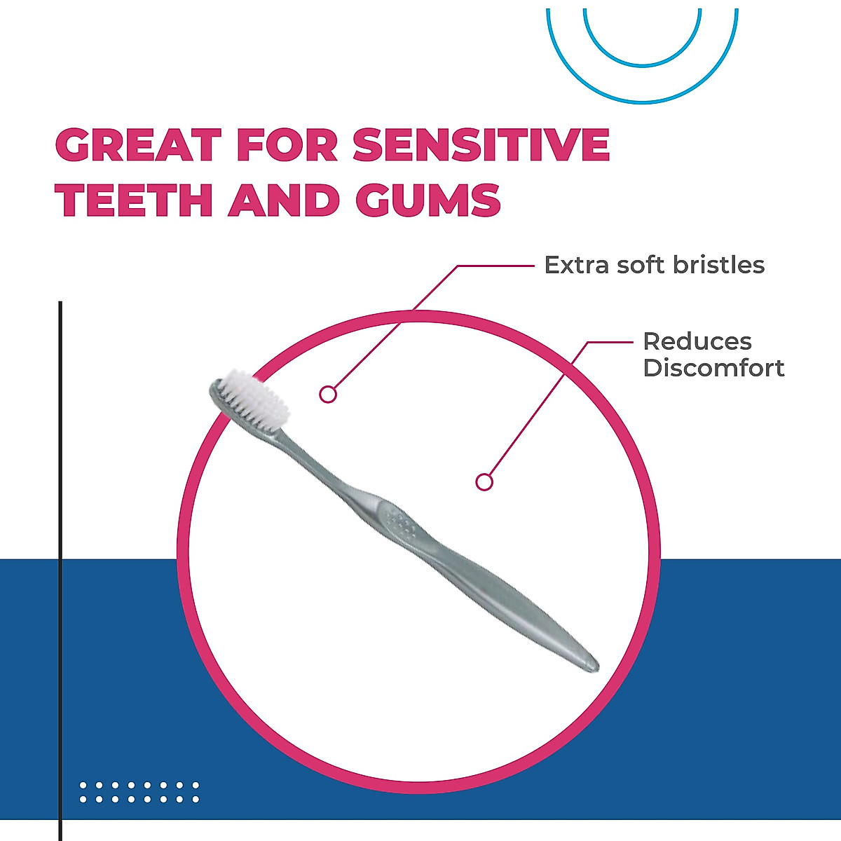 Tess Oral Health Extra Soft Toothbrush - Sensitive Teeth and Gums Extra Soft Bristle Toothbrushes (1 Dozen)