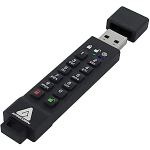 Apricorn 16GB Aegis Secure Key 3Z 256-bit AES XTS Hardware Encrypted FIPS 140-2 Level 3 Validated Secure USB 3.0 Flash Drive (ASK3Z-16GB), Black